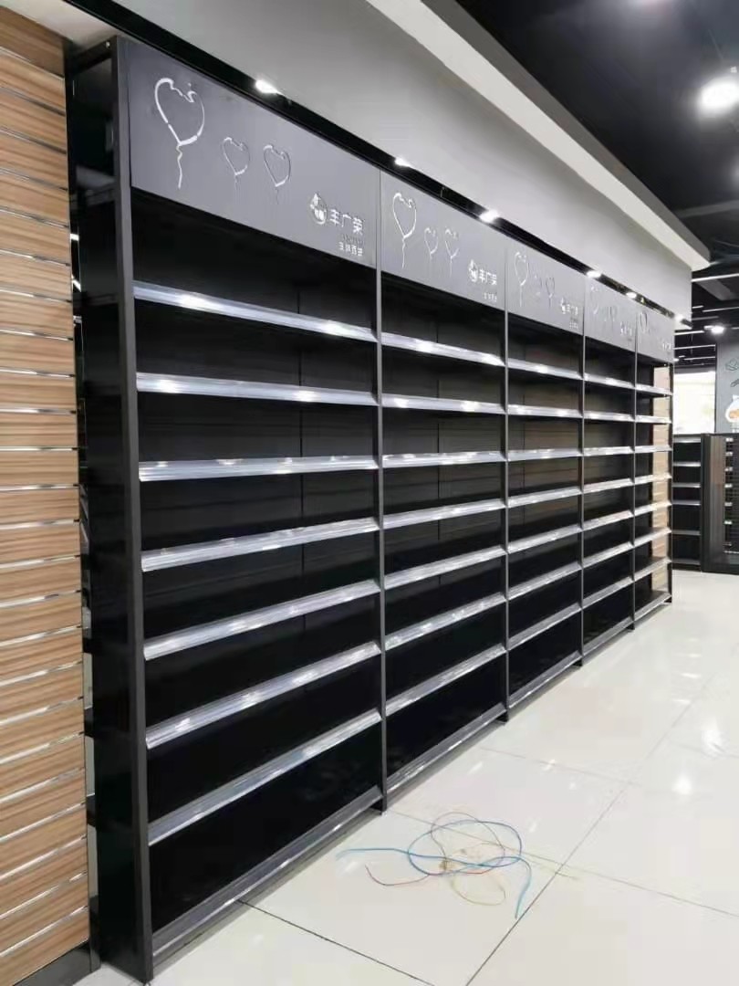 Matt Black Supermarket Shelf Rack SGS ISO Heavy Duty Gondola 120kg ...