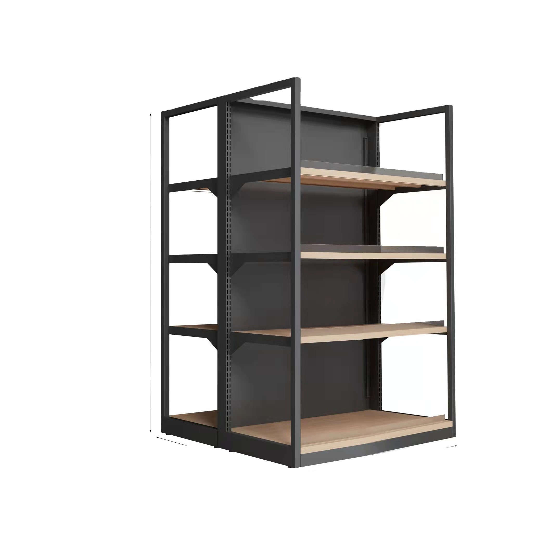 Matt Black Supermarket Shelf Rack SGS ISO Heavy Duty Gondola 120kg ...