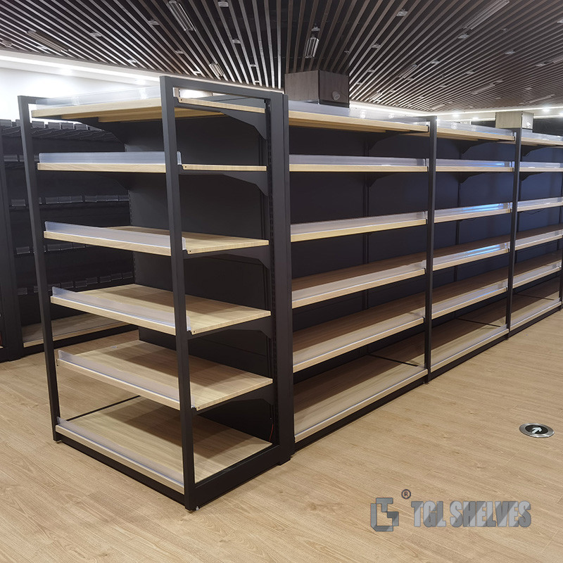 Grocery Display Racks And Shelves For Supermarket 600×1300mm Double Side
