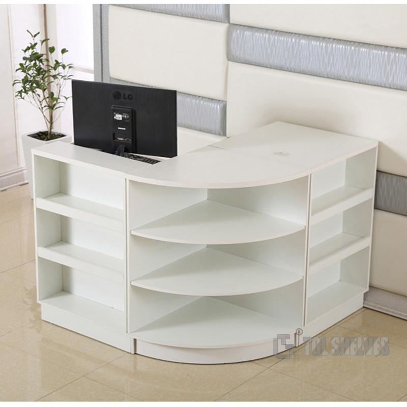 TGL Cash Counter Table Wood Material For Shop Powder coating Surface