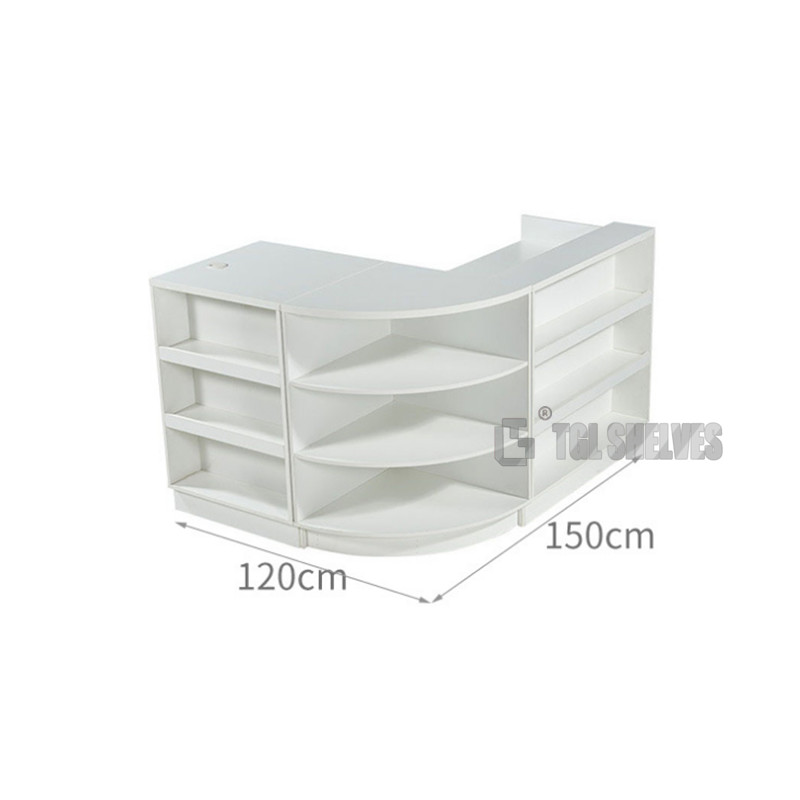 TGL Cash Counter Table Wood Material For Shop Powder coating Surface